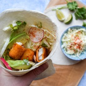 Recipe: Fish Finger Taco Wraps with Lime Coleslaw | Rachel Phipps