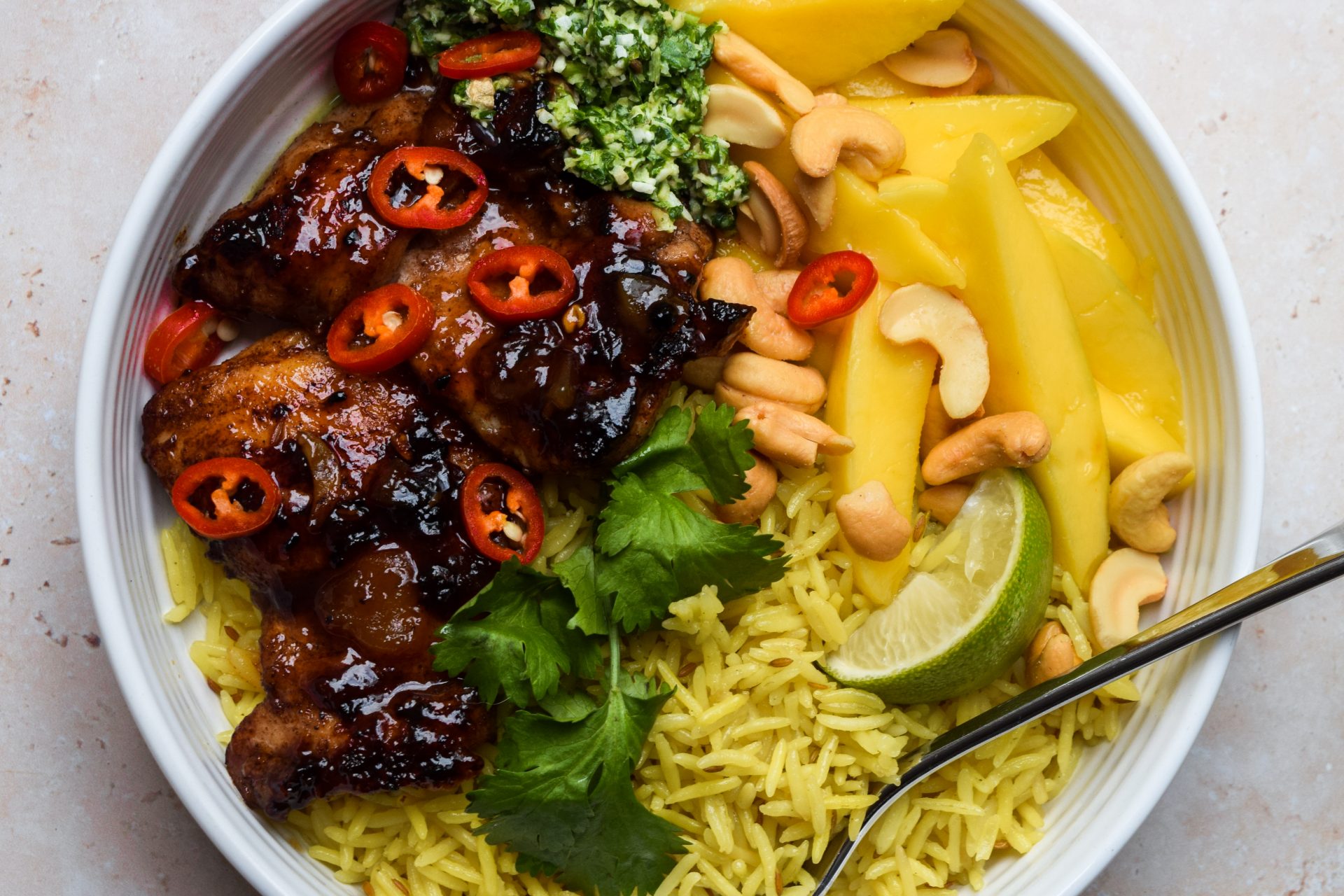 Mango Chutney Chicken Rice Bowls | Rachel Phipps