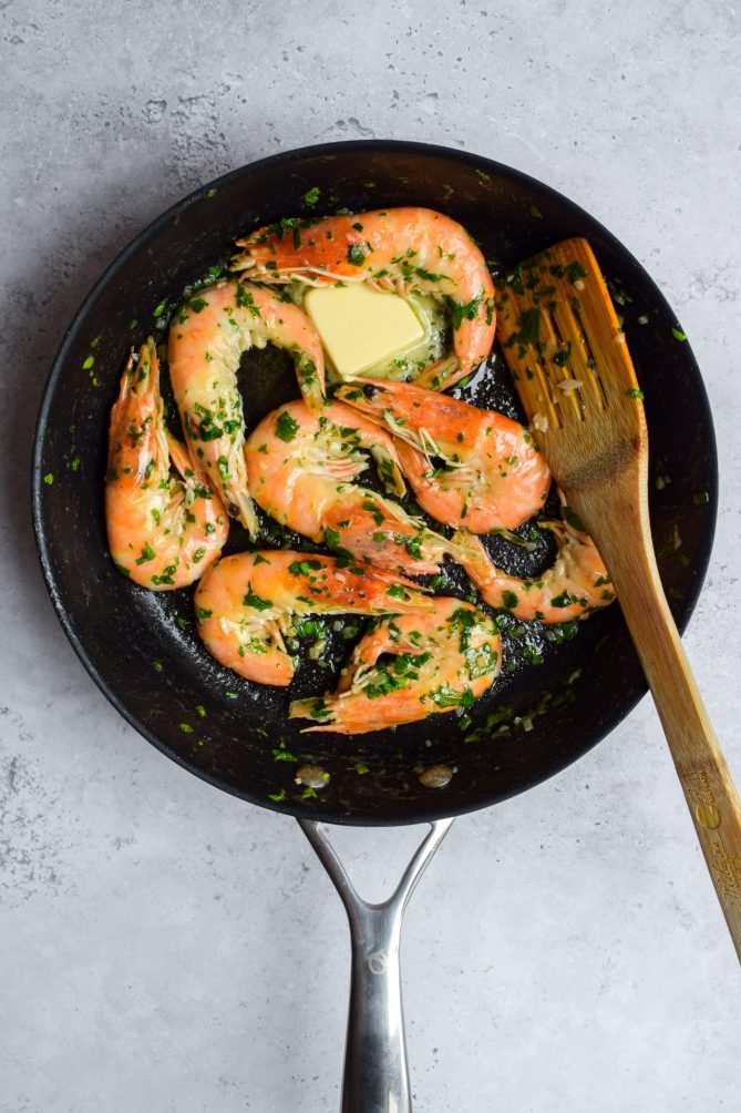 Pan Fried King Prawns In Garlic Butter | Rachel Phipps