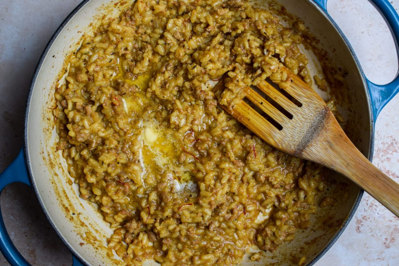 Sausage and Saffron Risotto | Rachel Phipps