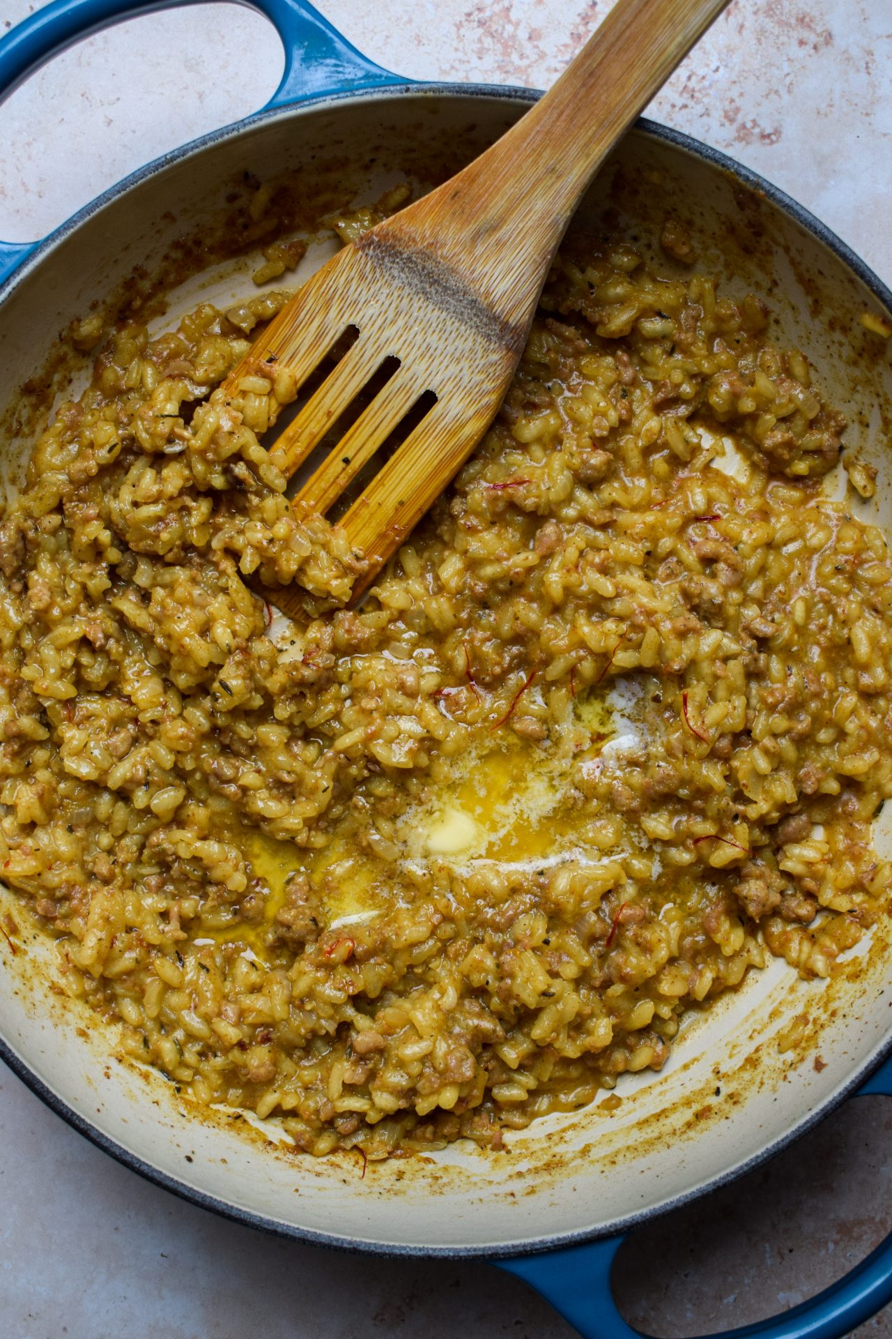 Sausage and Saffron Risotto | Rachel Phipps
