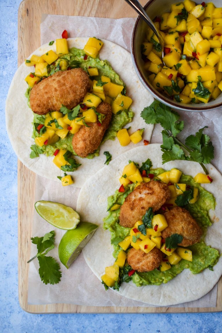 Scampi Tacos with Mango Salsa | Rachel Phipps