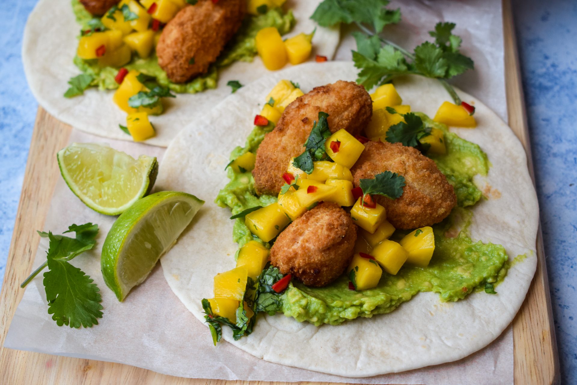 Scampi Tacos with Mango Salsa | Rachel Phipps