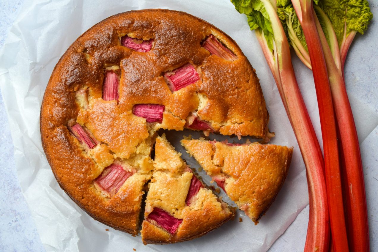 Rhubarb and White Chocolate Cake | Rachel Phipps