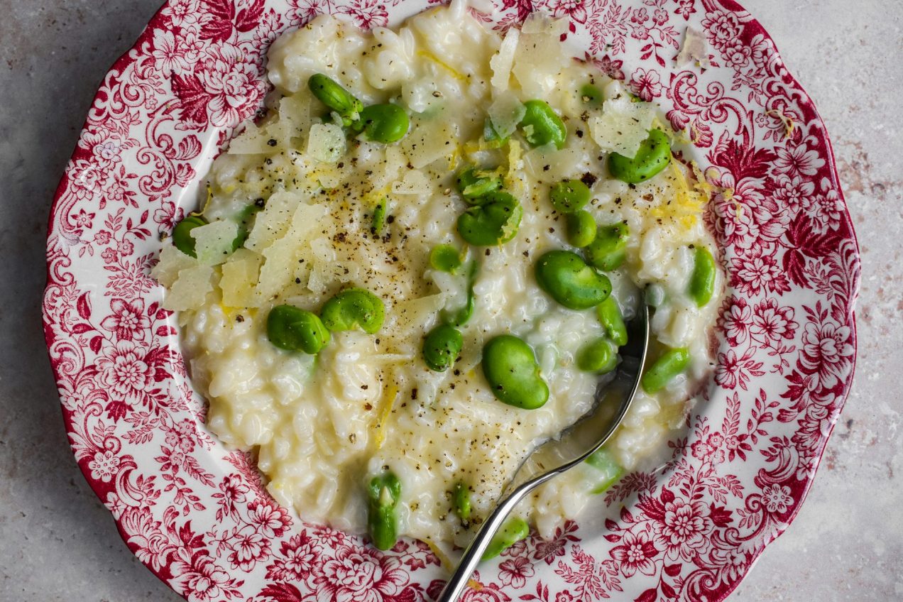 Broad Bean Risotto with Pecorino | Rachel Phipps