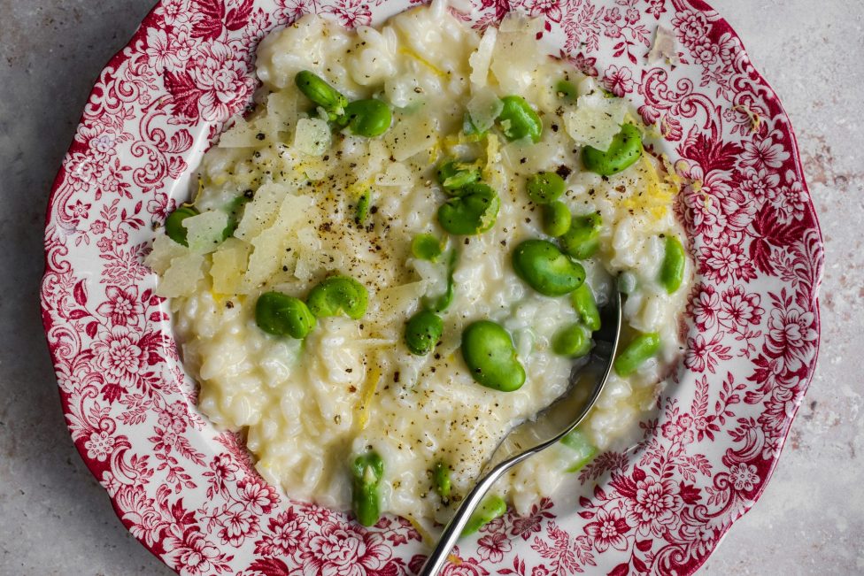 Broad Bean Risotto with Pecorino | Rachel Phipps