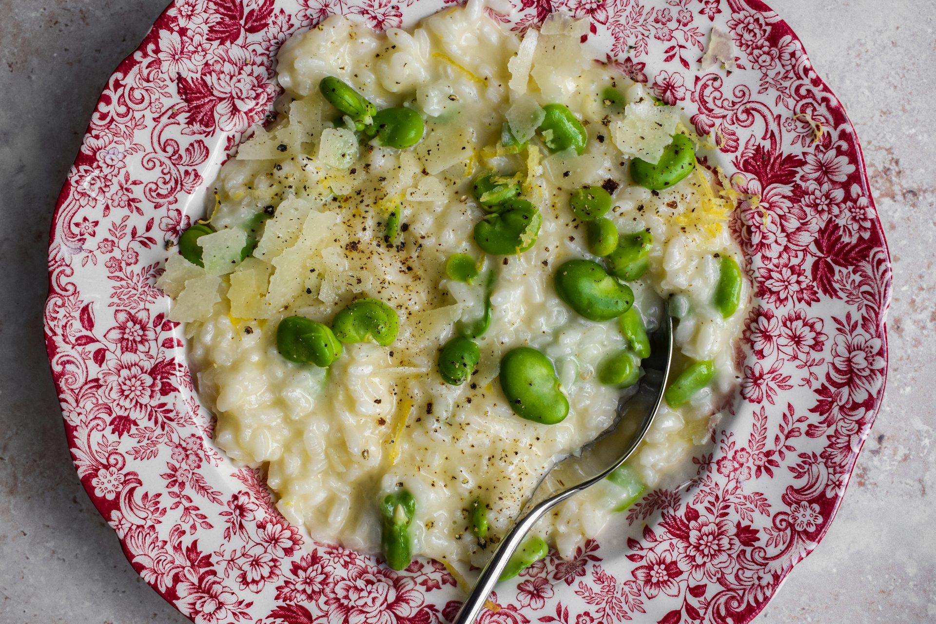 Broad Bean Risotto with Pecorino | Rachel Phipps