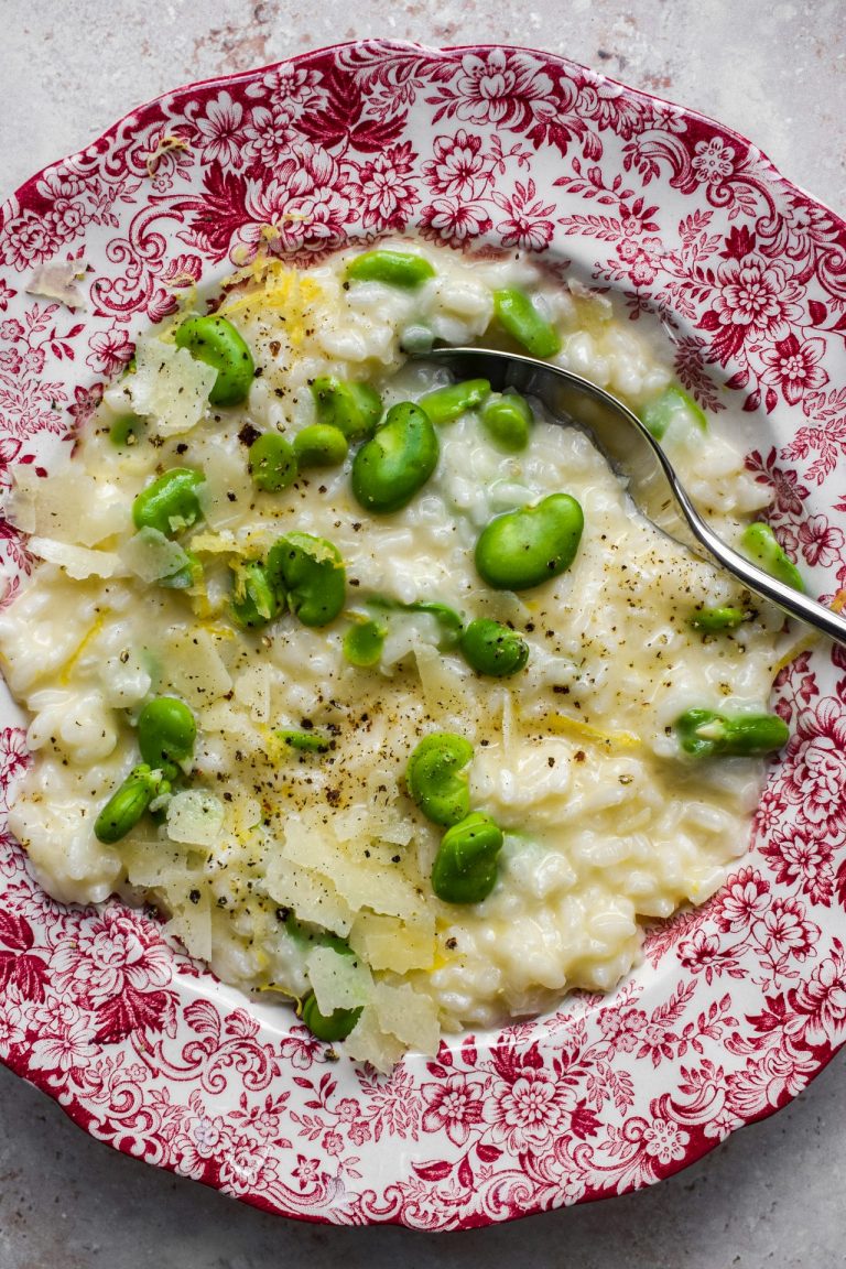 Broad Bean Risotto with Pecorino | Rachel Phipps