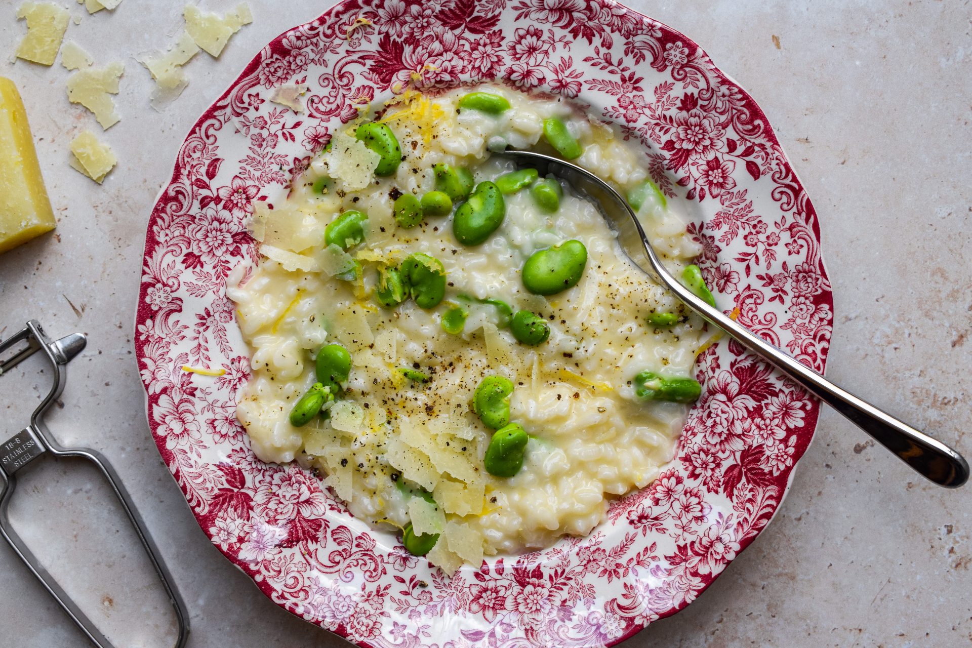 Broad Bean Risotto with Pecorino | Rachel Phipps